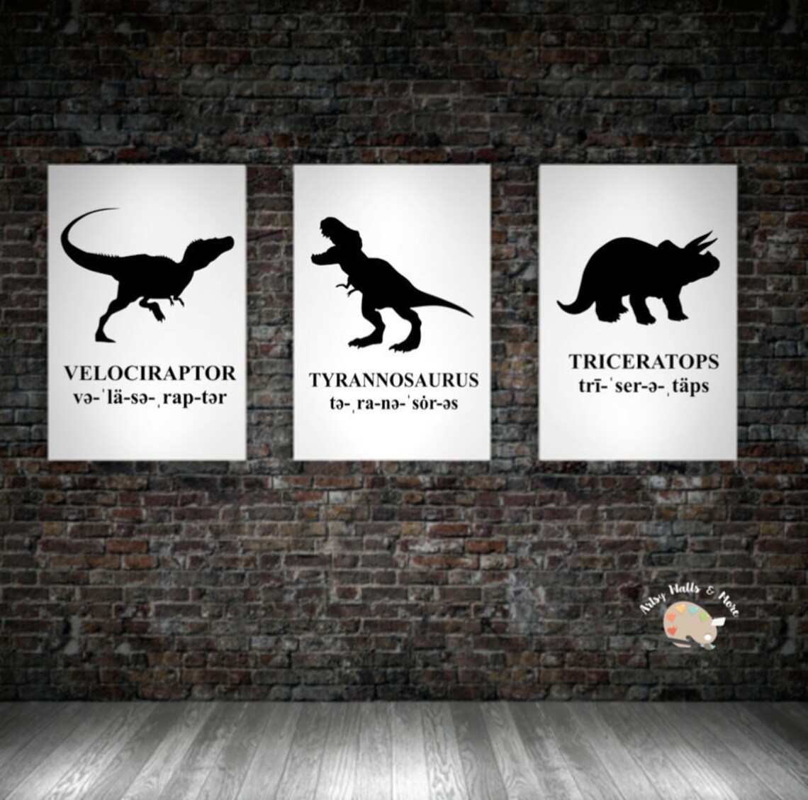 Dinosaur SET of Prints Dinosaur Printable Wall Art Themed | Etsy