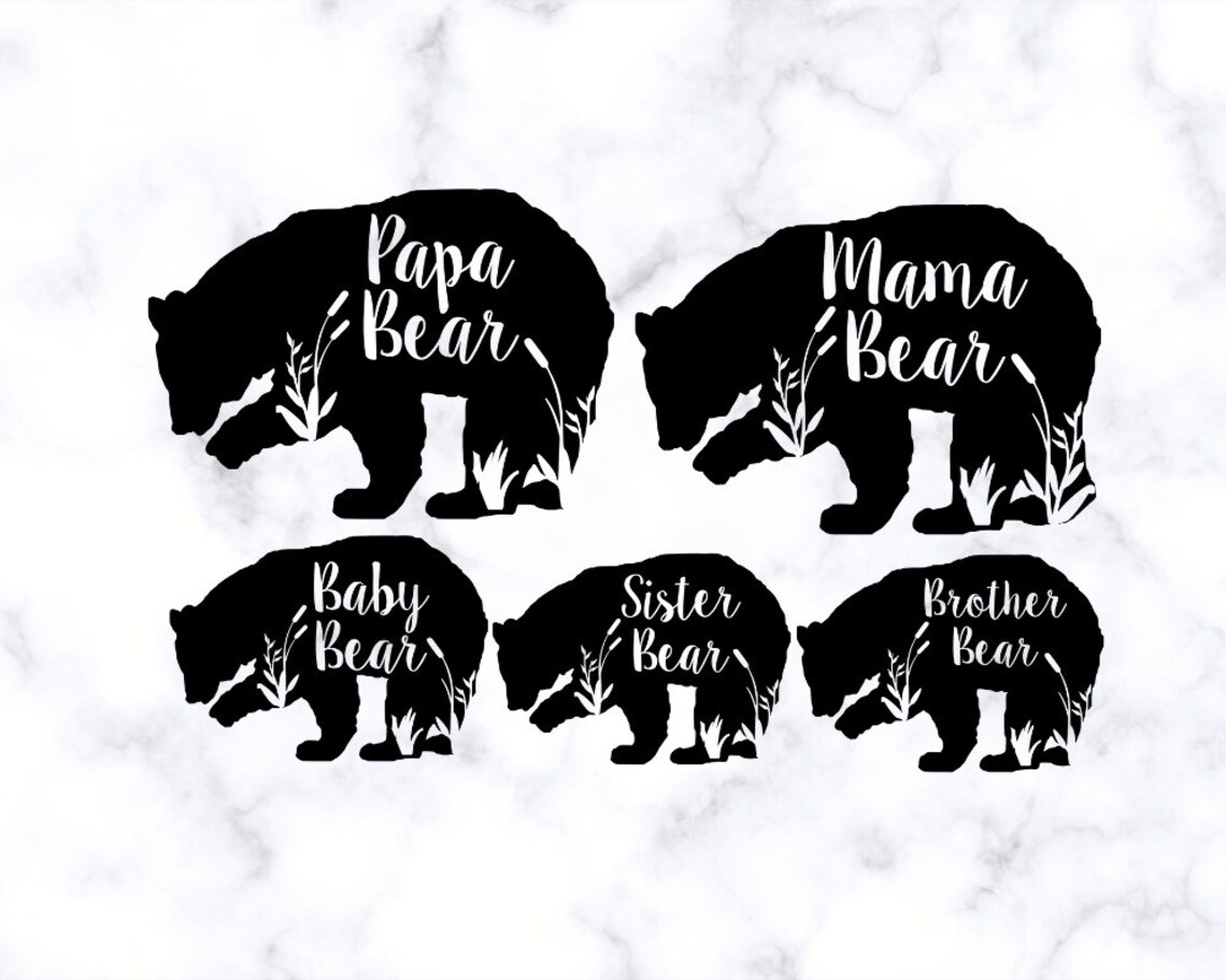 Bear Family Svg Mama Bear Svg Papa Bear Svg Baby Bear Svg | Etsy