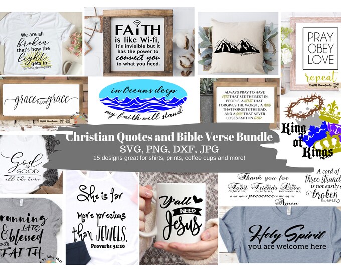 Scripture SVG Bundle, Christian SVG, Faith & Bible Verse Designs - Etsy ...