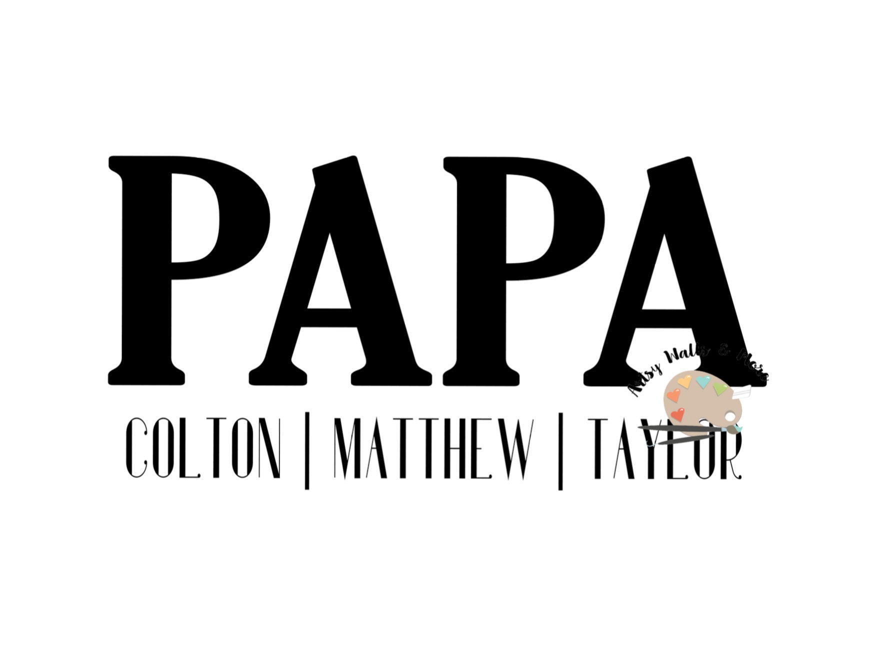 Custom SVG File PAPA and Children's Names Svg Cut File | Etsy