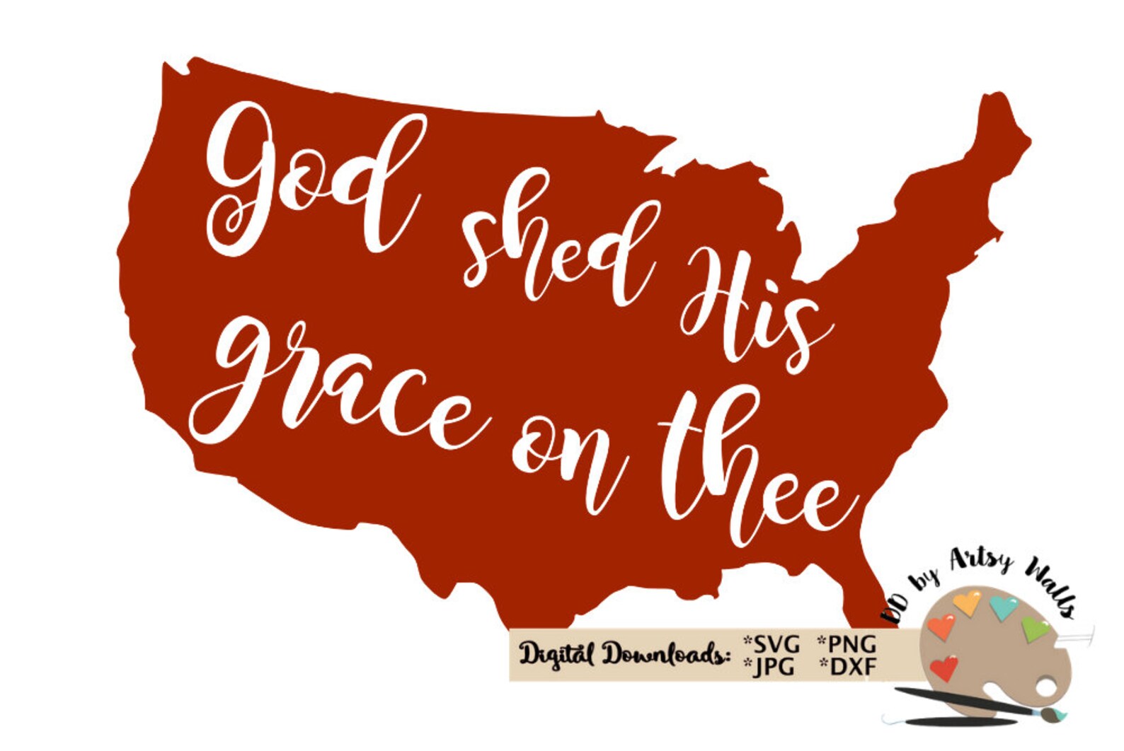 God Shed His Grace on Thee SVG CUT File Christian America Svg | Etsy