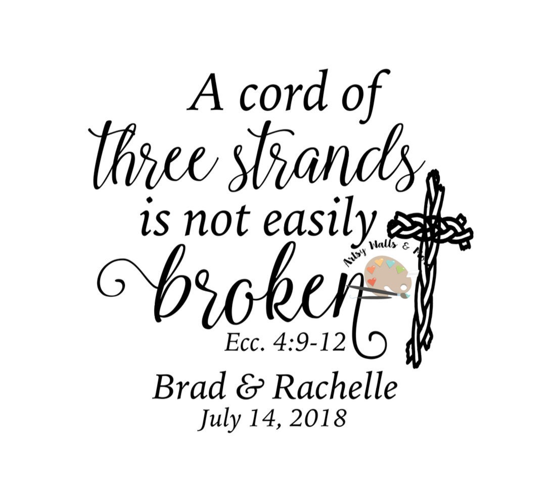 Custom Wedding SVG File With A Cord of Three Strands is Not Easily ...