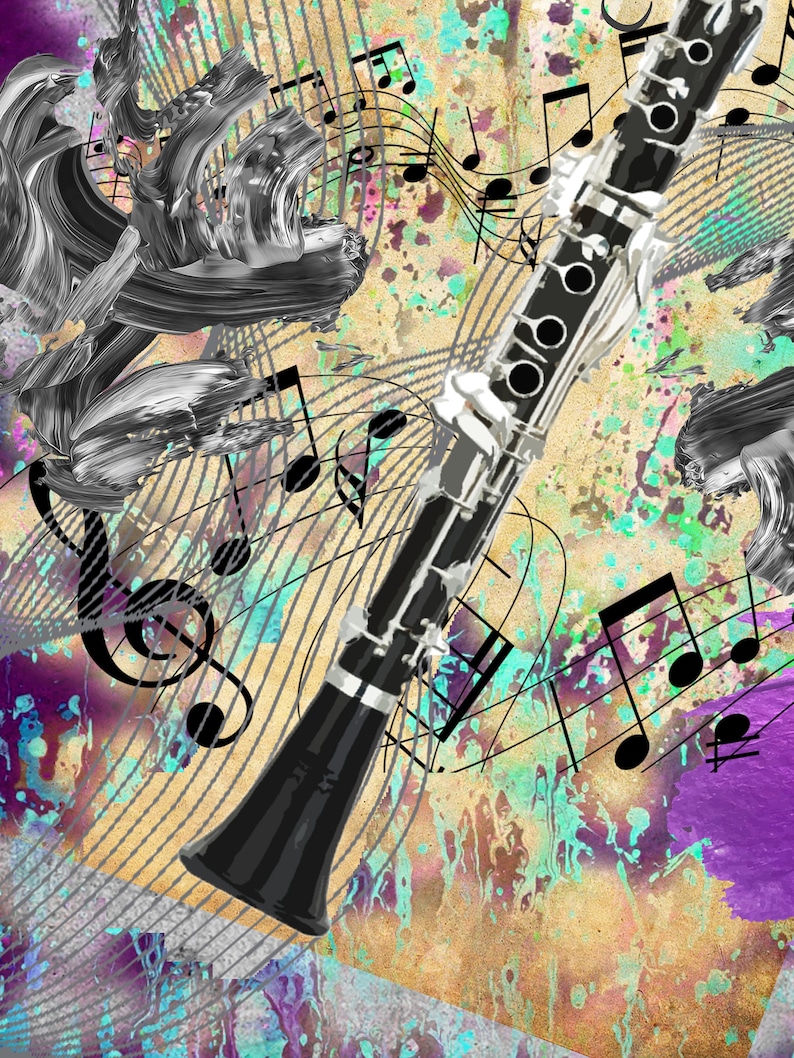 Clarinet, Music Lover, Clarinet Art, Musical Instruments Art, Canvas or ...