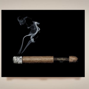 Cigar Painting, Cigar on Canvas, Cigar Print, Cigar Picture, Man Cave ...