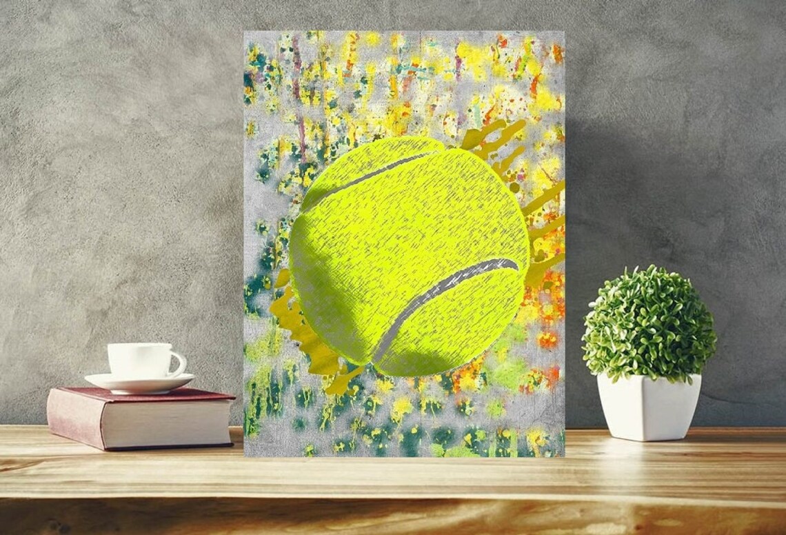 Tennis Art, Tennis Player, Tennis Ball, Tennis Print, Canvas or Paper ...