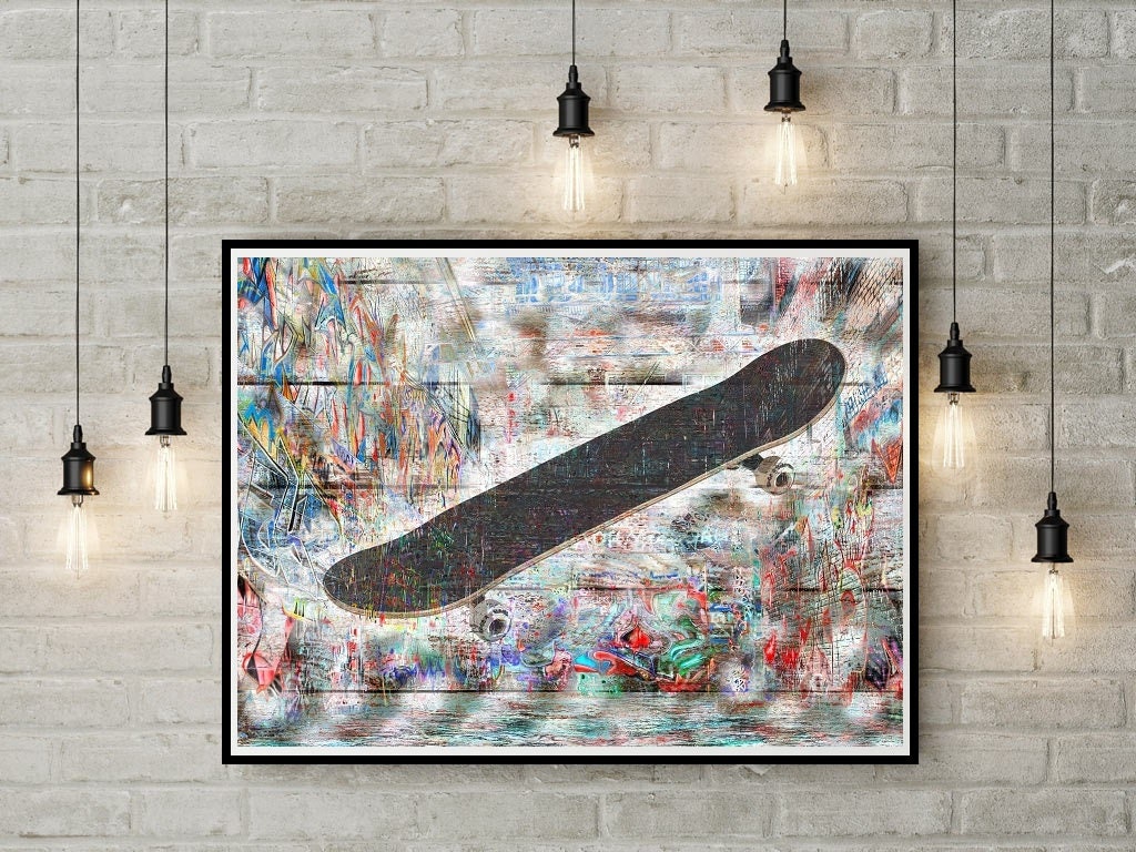 Skateboard Art Print or Canvas Skateboarder Poster | Etsy