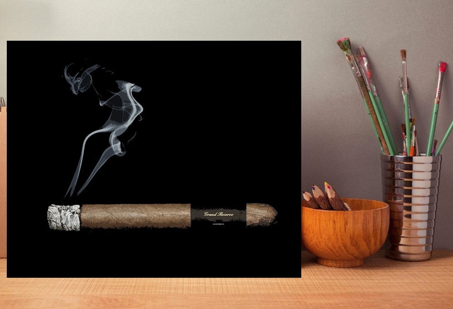 Cigar Painting, Cigar on Canvas, Cigar Print, Cigar Picture, Man Cave ...