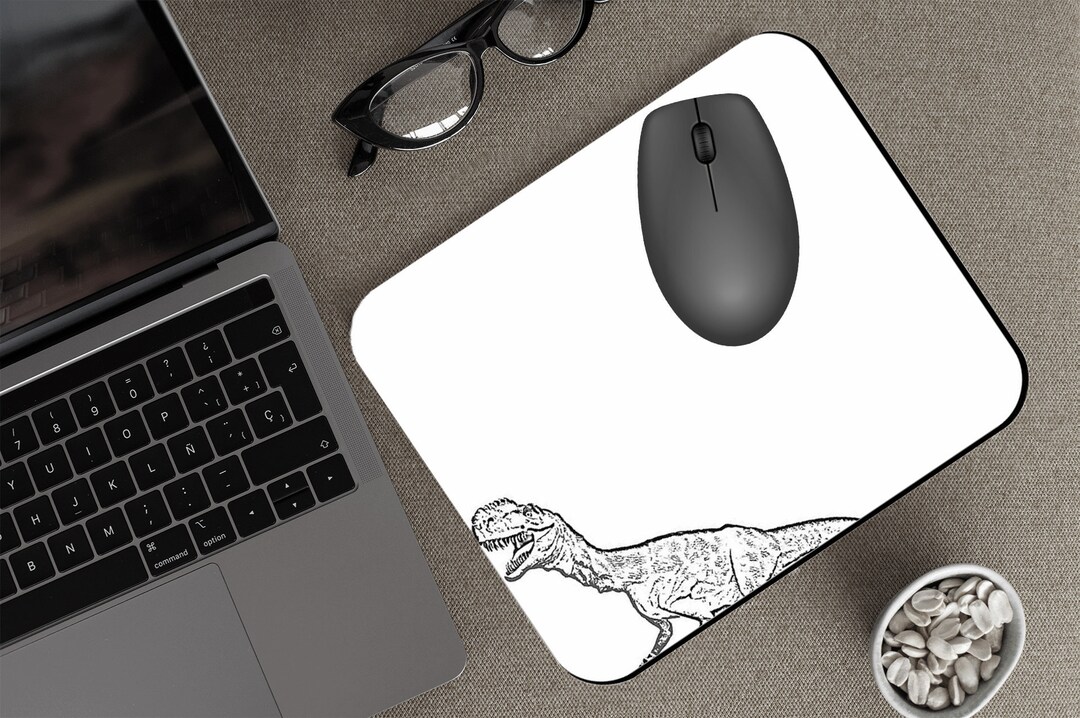 Dinosaur Mousepad, Computer Gifts, Black and Whtie, T-rex Mouse Pad ...
