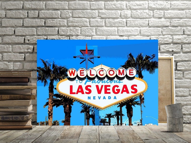 Las Vegas Sign Original Vegas Art Print Vegas Canvas Travel - Etsy