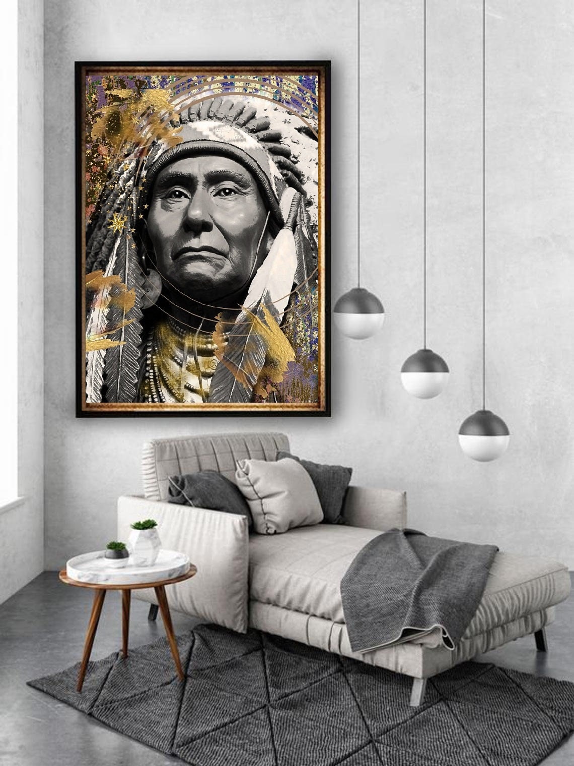 Native American Leader Nez Perce Native People Art Tribal | Etsy