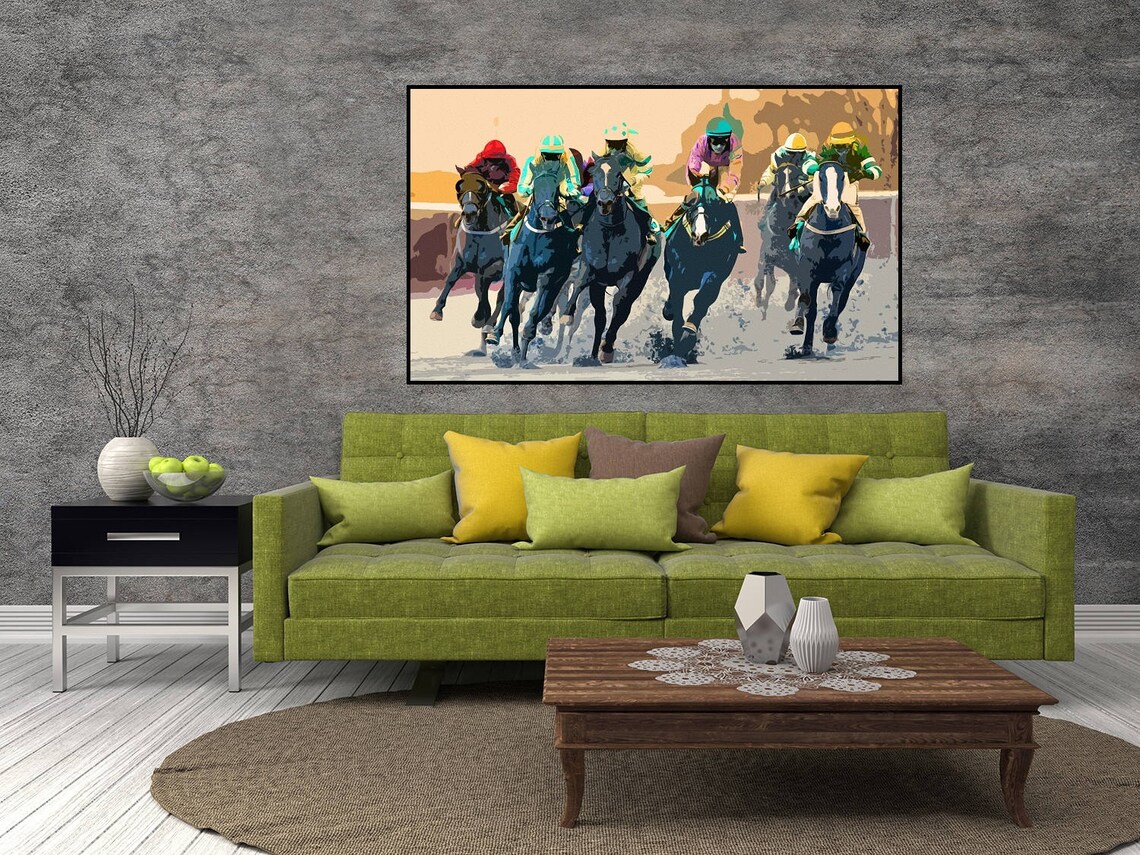Derby Horse Racing, Print or Canvas, Horse Race Wall Art, Race Track ...