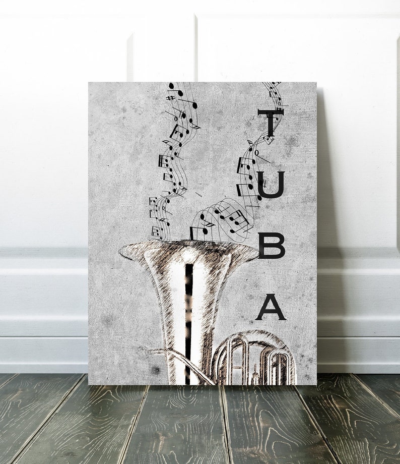 Tuba Art Musical Instrument Tuba Player Print or Canvas - Etsy