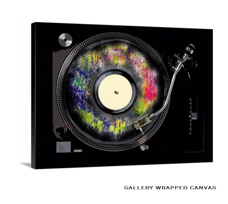 Turntable, Record Player, Cool Hip Hop Wall Art, Print or Canvas, DJ ...