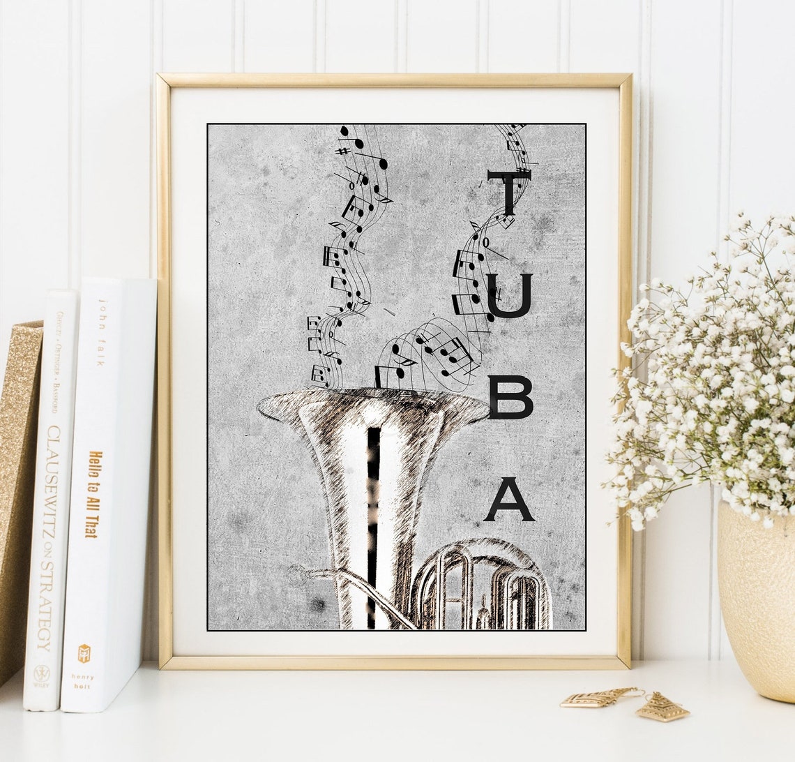 Tuba Prints : Musical Instruments Room Decor, Paper or Canvas - Etsy