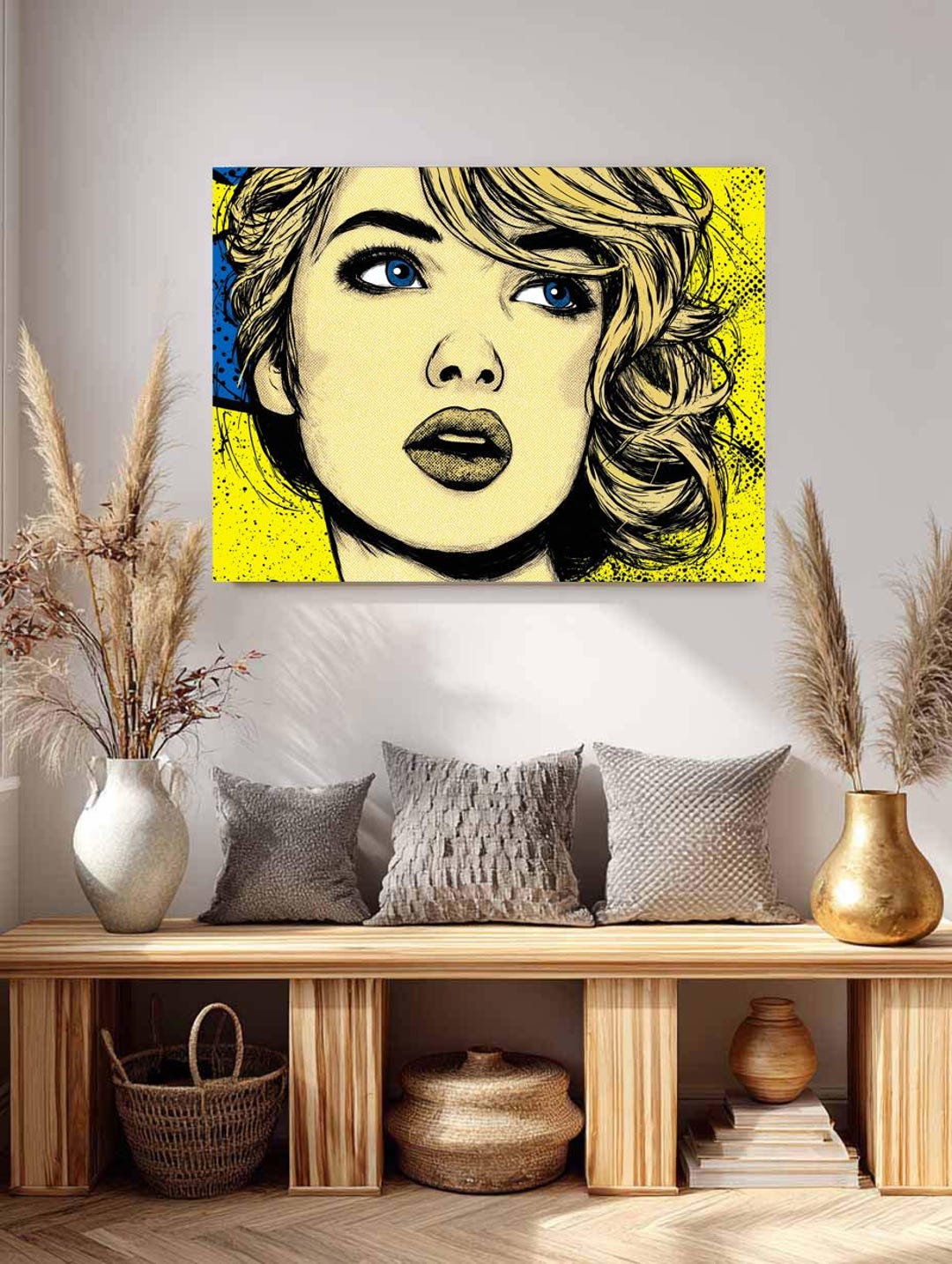 Pop Art Woman Canvas: Large Comic Book Style Wall Decor - Etsy