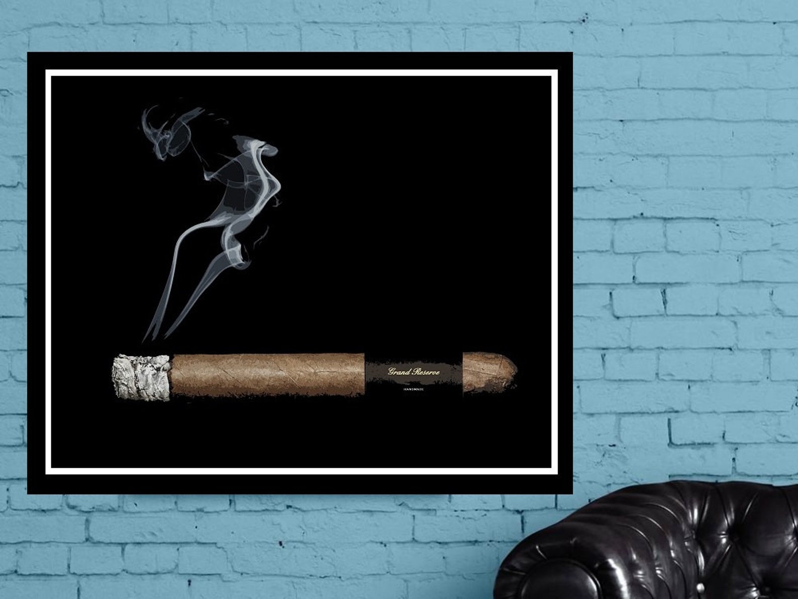 Cigar Painting, Cigar on Canvas, Cigar Print, Cigar Picture, Man Cave ...