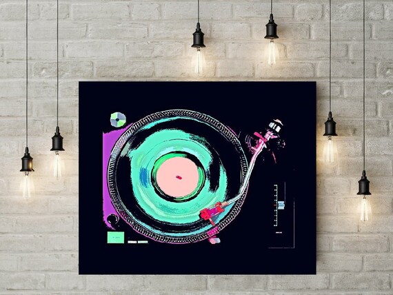 Record Player DJ Turntable Hip Hop Art Print or Canvas DJ | Etsy