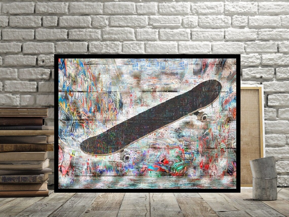 Skateboard Art Print or Canvas Skateboarder Poster - Etsy