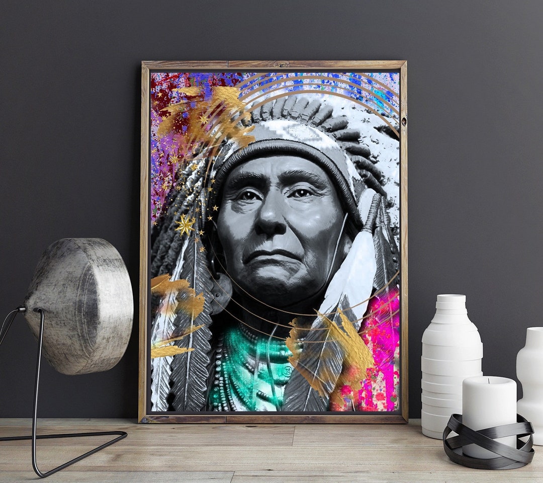 Native American Leader Nez Perce Native People Art Tribal - Etsy