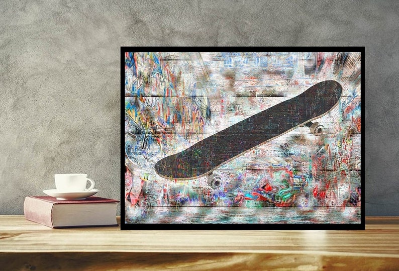 Skateboard Art Print or Canvas Skateboarder Poster - Etsy
