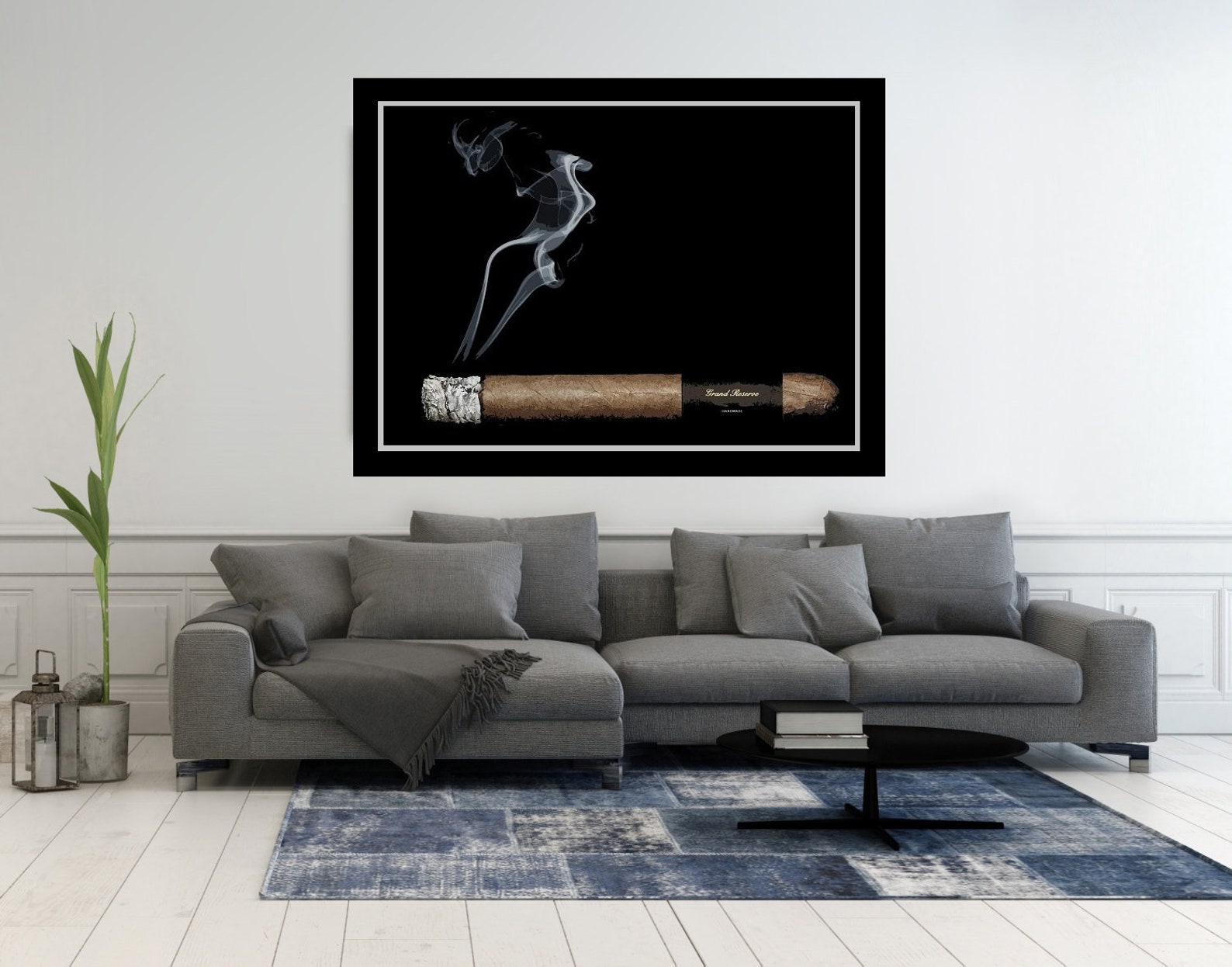 Cigar Painting, Cigar on Canvas, Cigar Print, Cigar Picture, Man Cave ...