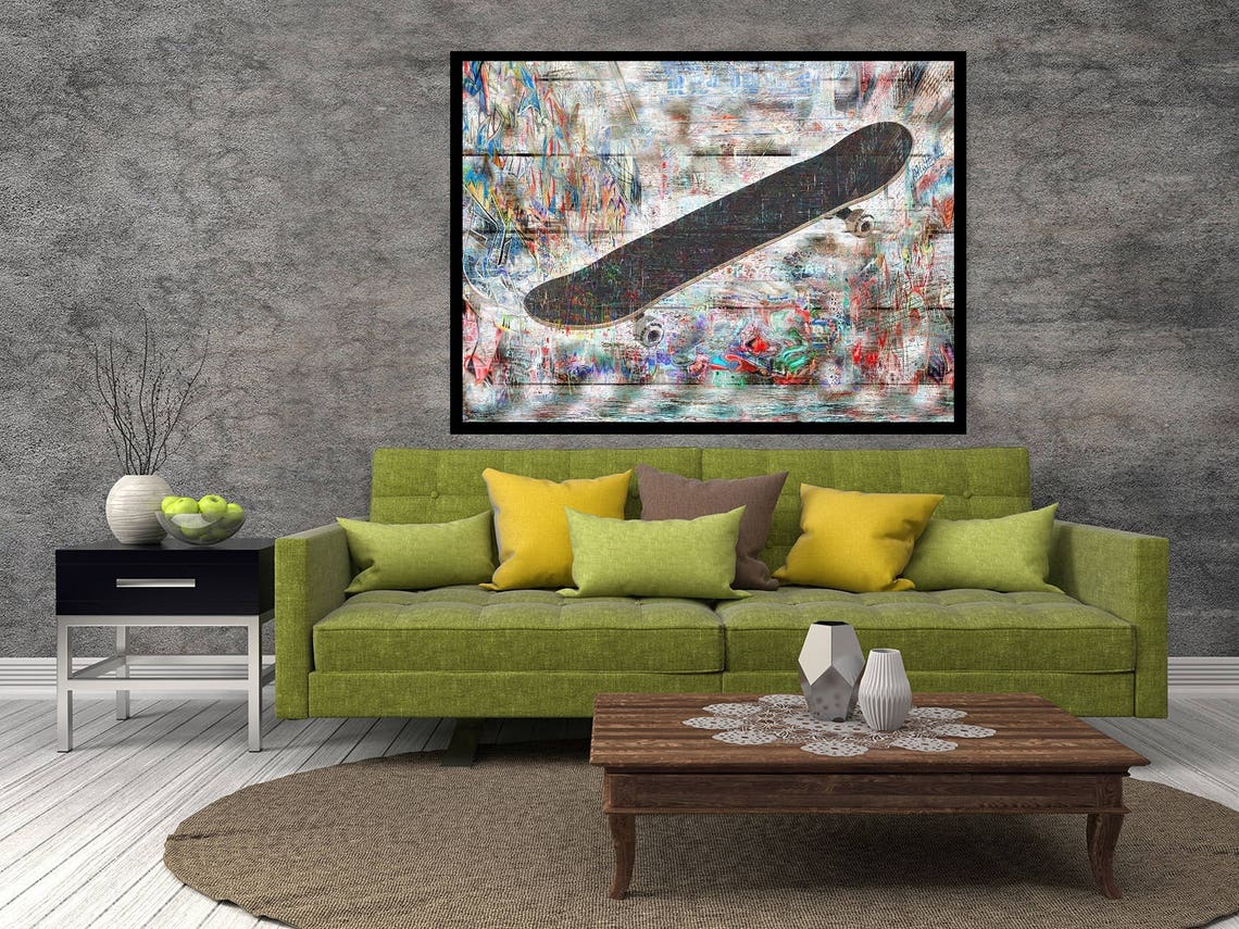 Skateboard Art Print or Canvas Skateboarder Poster - Etsy