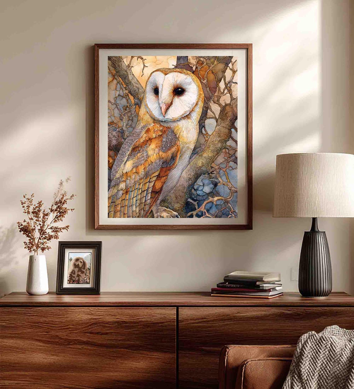 Owl Art Print: Modern Folk Art Wall Decor - Etsy