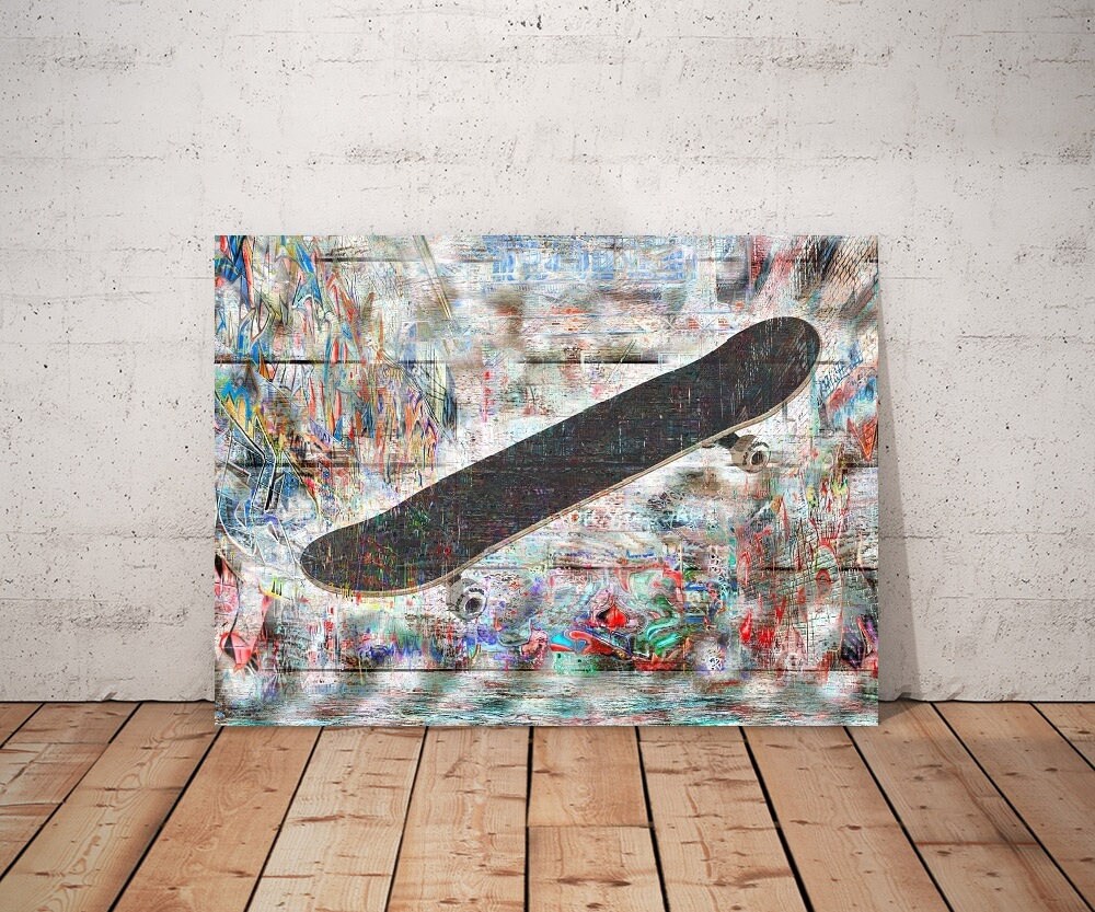 Skateboard Art Print or Canvas Skateboarder Poster | Etsy