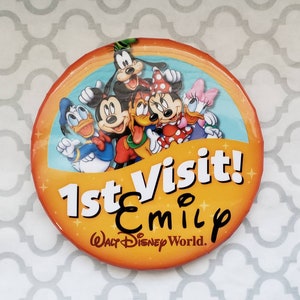 Custom Walt Disney World Button |1st Visit | Add Your Own Text | I'm ...
