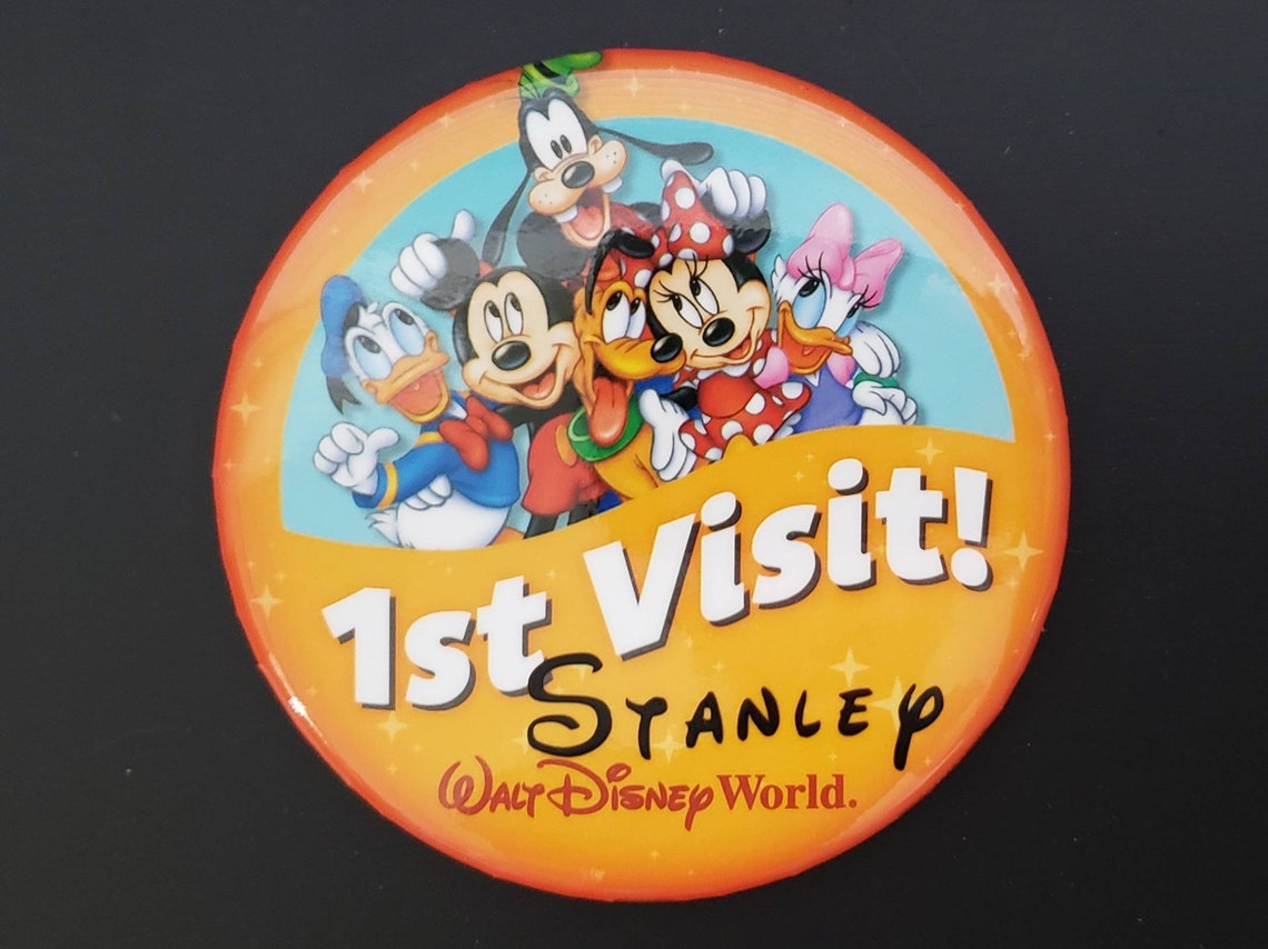 Custom Walt Disney World Button 1st Visit Add Your Own Text | Etsy