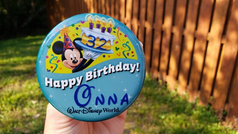 Custom Walt Disney World Button happy Birthday - Etsy