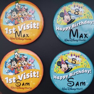 Custom Walt Disney World Button |1st Visit | Add Your Own Text | I'm ...