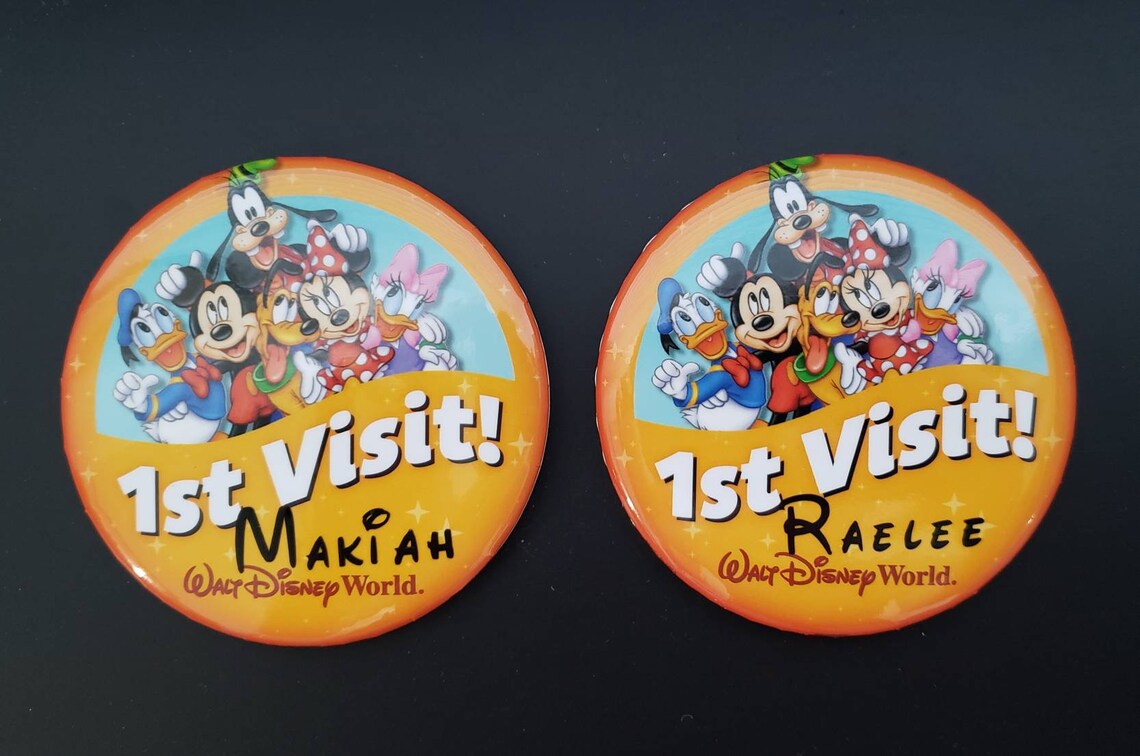 Custom Walt Disney World Button 1st Visit Add Your Own Text | Etsy