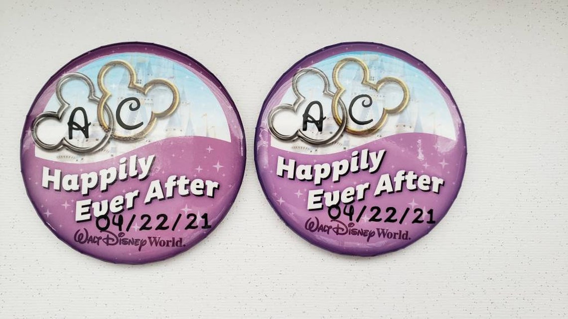Custom Walt Disney World Button Happily Ever After | Etsy