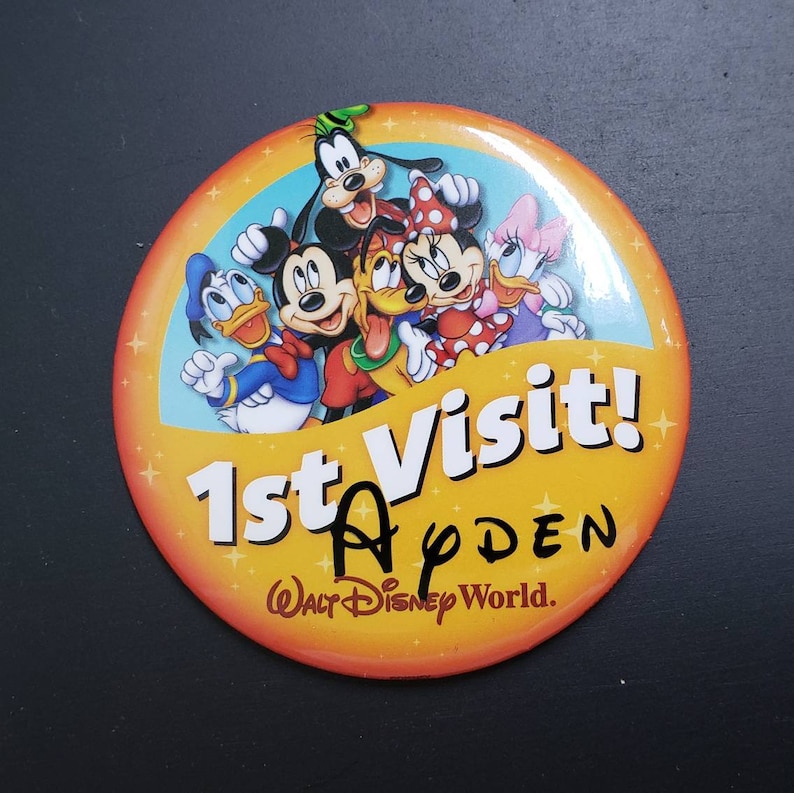 Custom Walt Disney World Button 1st Visit Add Your Own Text | Etsy