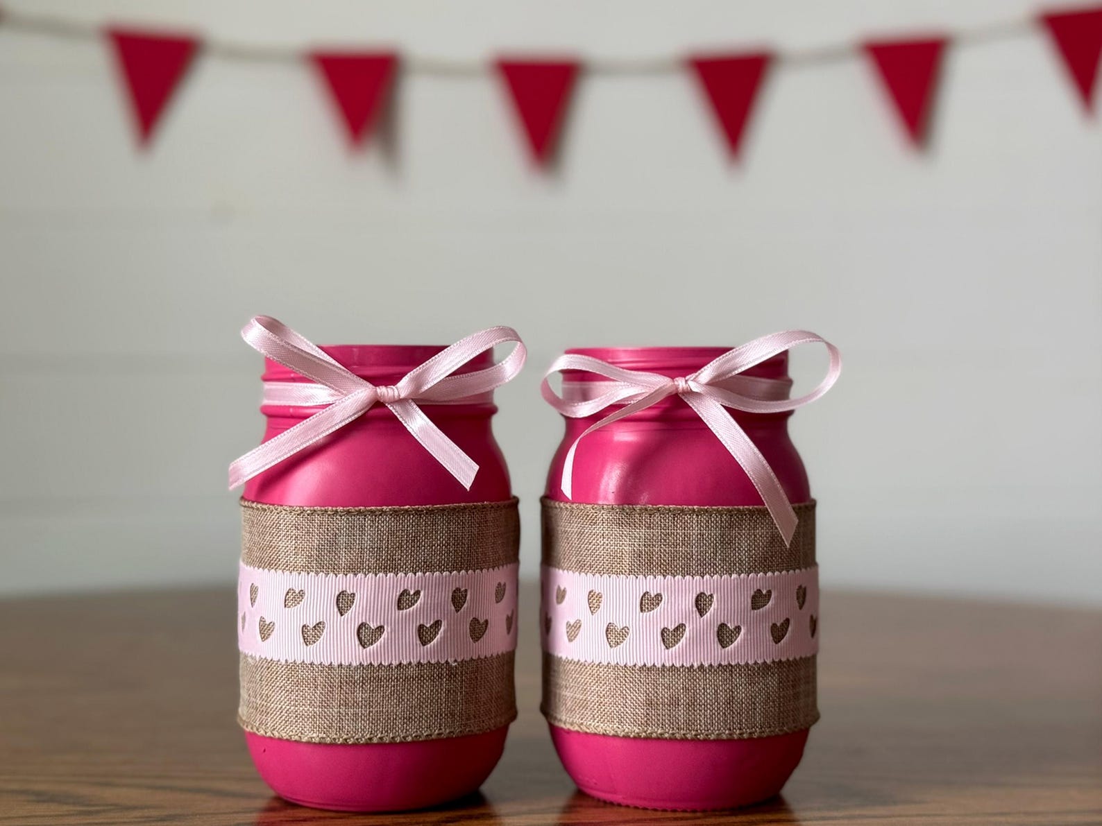 Valentines Day Mason Jars, Valentines Day Decor, Heart Decor, Romantic ...