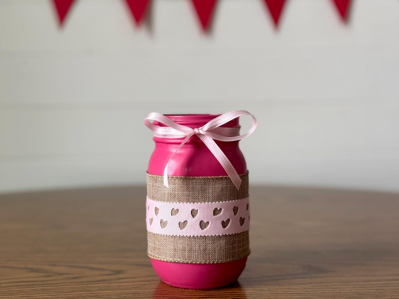 Valentines Day Mason Jars, Valentines Day Decor, Heart Decor, Romantic ...