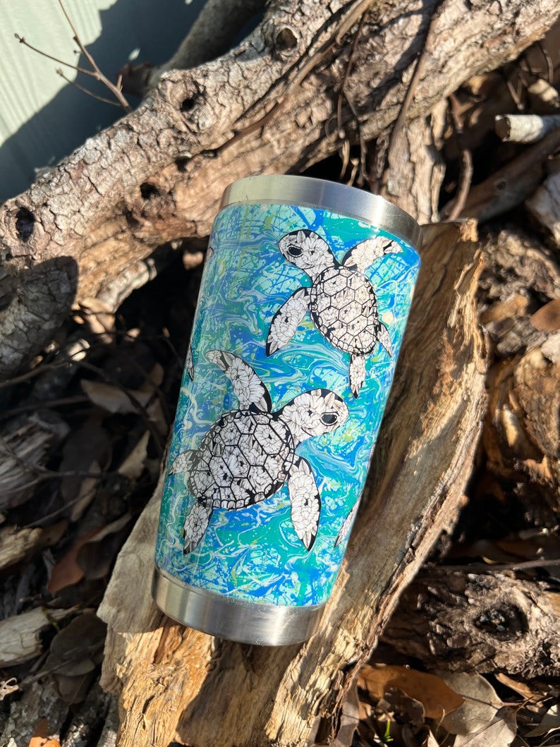 Customs Yeti Sea Turtle Tumbler - Etsy