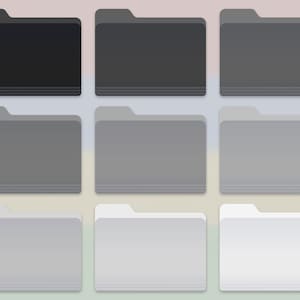 Mac folder icons, 11 shades of grey Custom icons For the finder desktop ...
