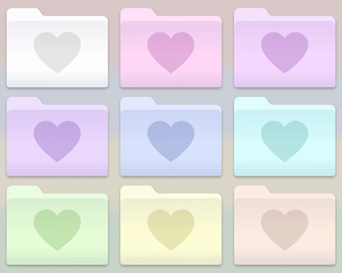 Mac folder icons, Pastel colored Custom icons For the finder desktop ...