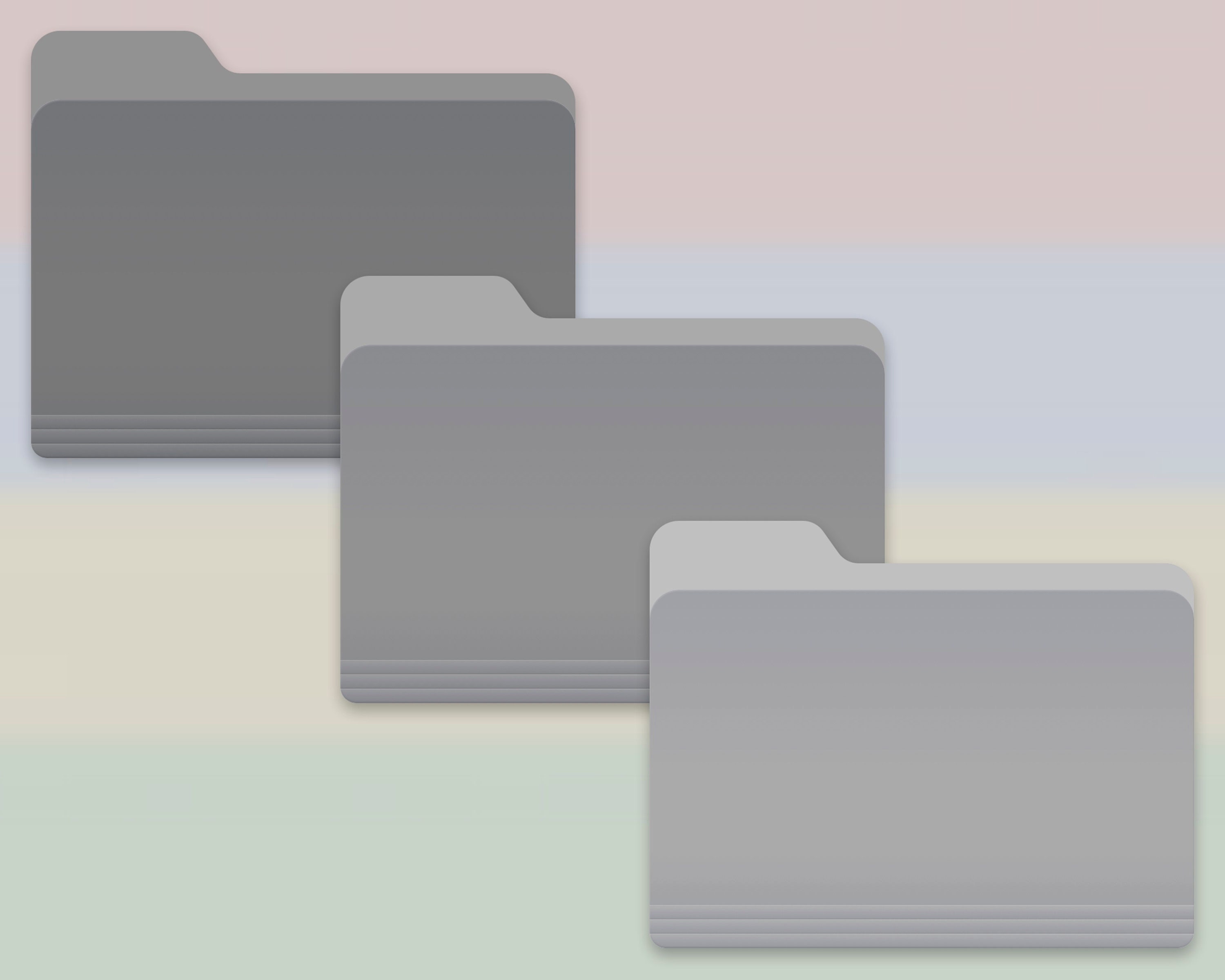Mac folder icons, 11 shades of grey Custom icons For the finder desktop ...