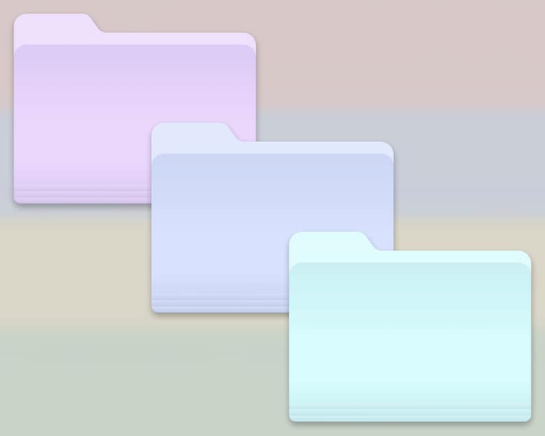 Mac folder icons, Pastel colored Custom icons For the finder desktop ...
