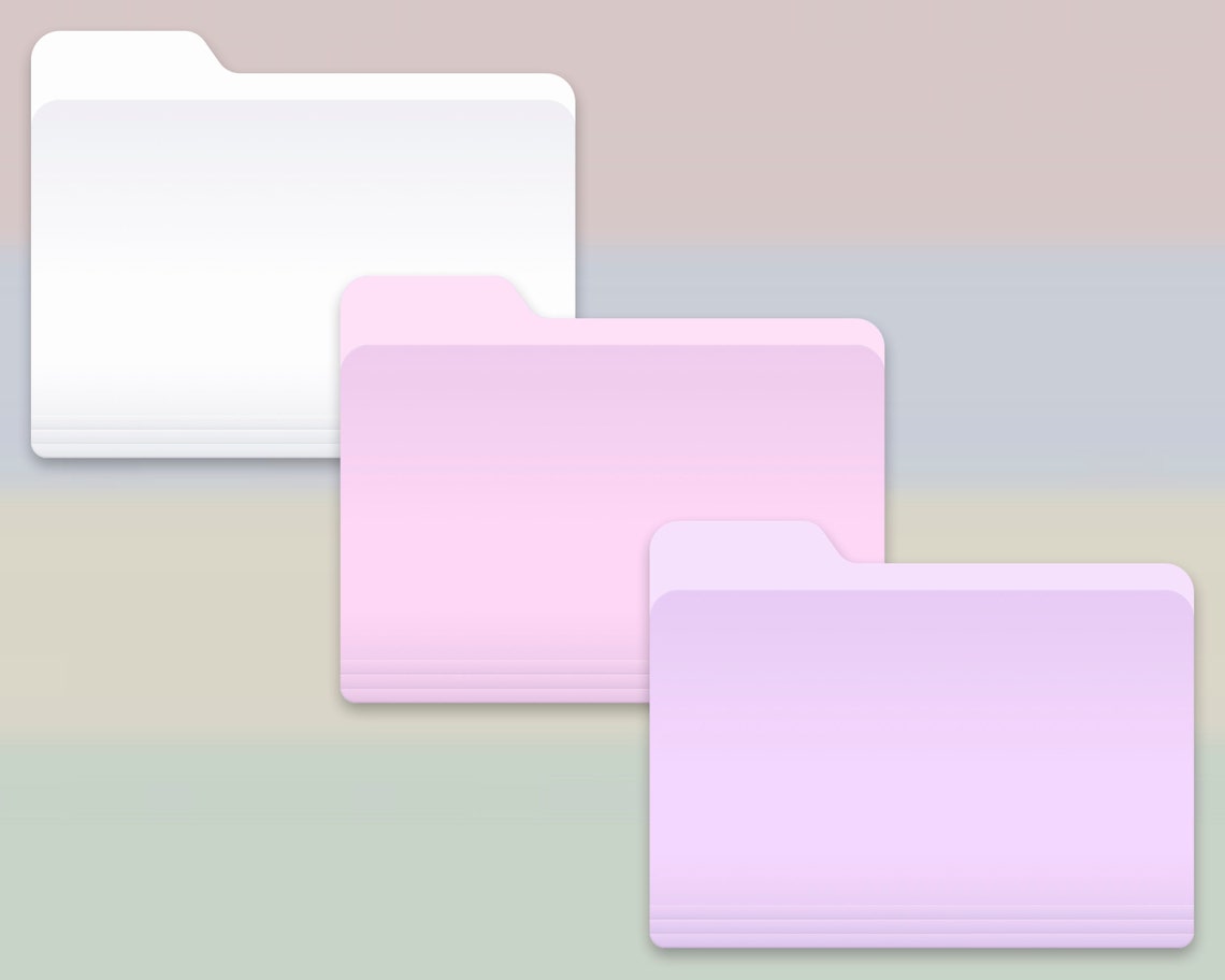 Mac folder icons, Pastel colored Custom icons For the finder desktop ...