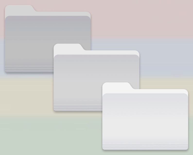 Mac folder icons, 11 shades of grey Custom icons For the finder desktop ...