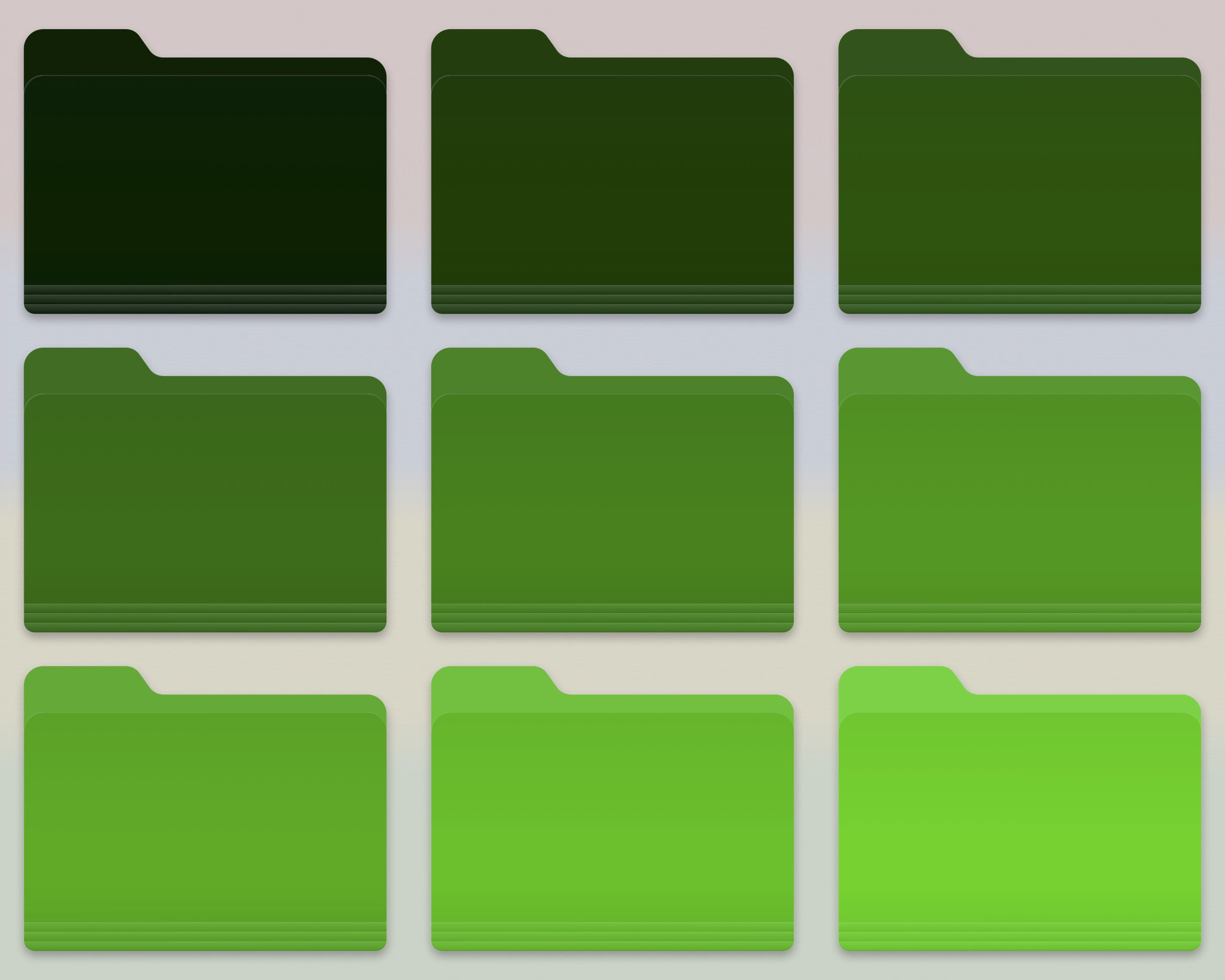 Mac folder icons, 28 varied Green Custom icons For the finder desktop ...