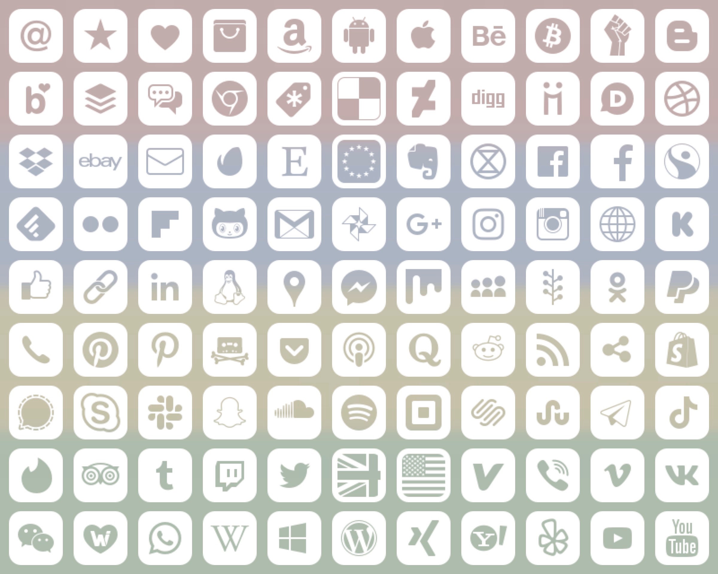 Socialmediaicons 98 13 Types Iconshape Transparenton - Etsy