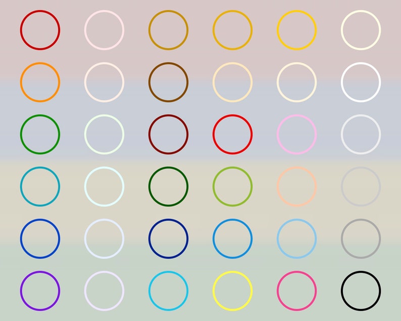 Blank Icons, 7 shapes, each in 36 colors, Bitmap & vector images - Etsy