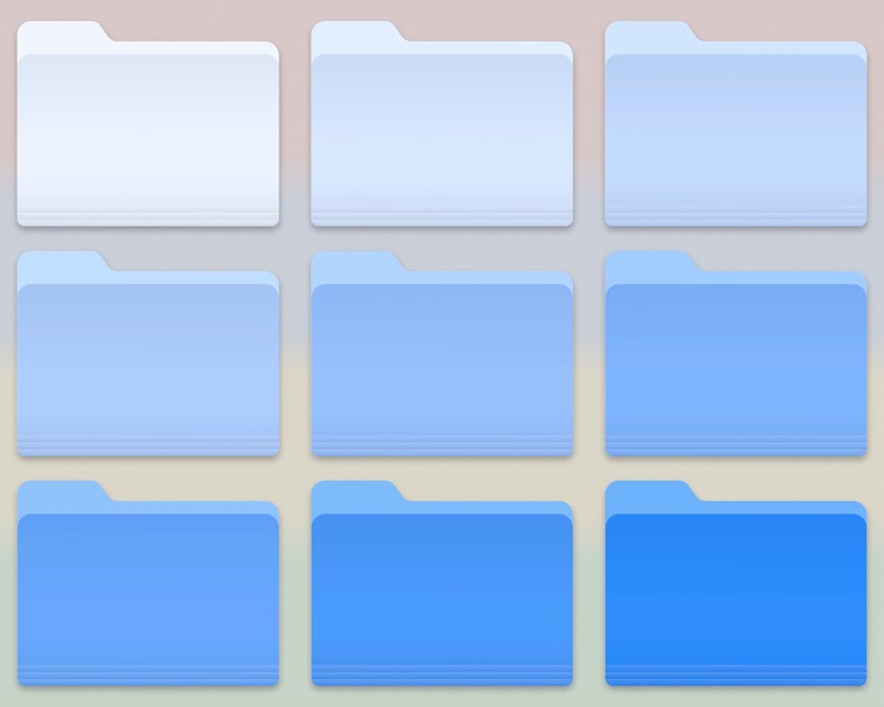 Mac folder icons, 28 varied Blue Custom icons For the finder desktop ...