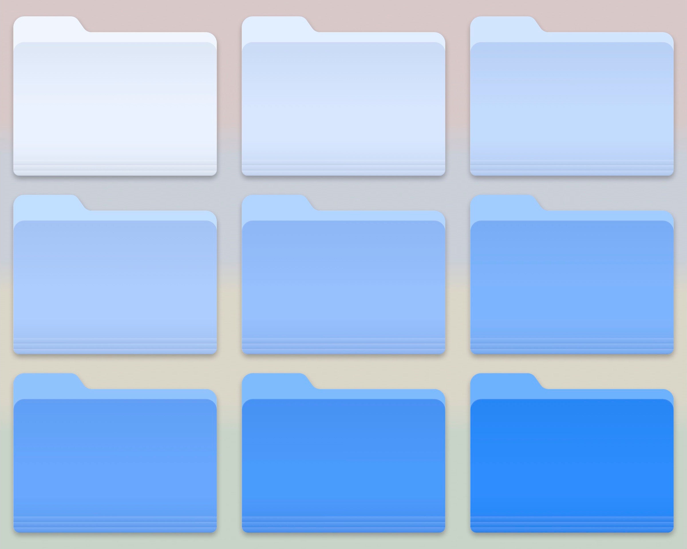 Mac folder icons, 28 varied Blue Custom icons For the finder desktop ...