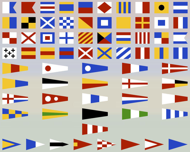 191 Signal flags, all types, Versatile proportions, Bitmap & vector ...